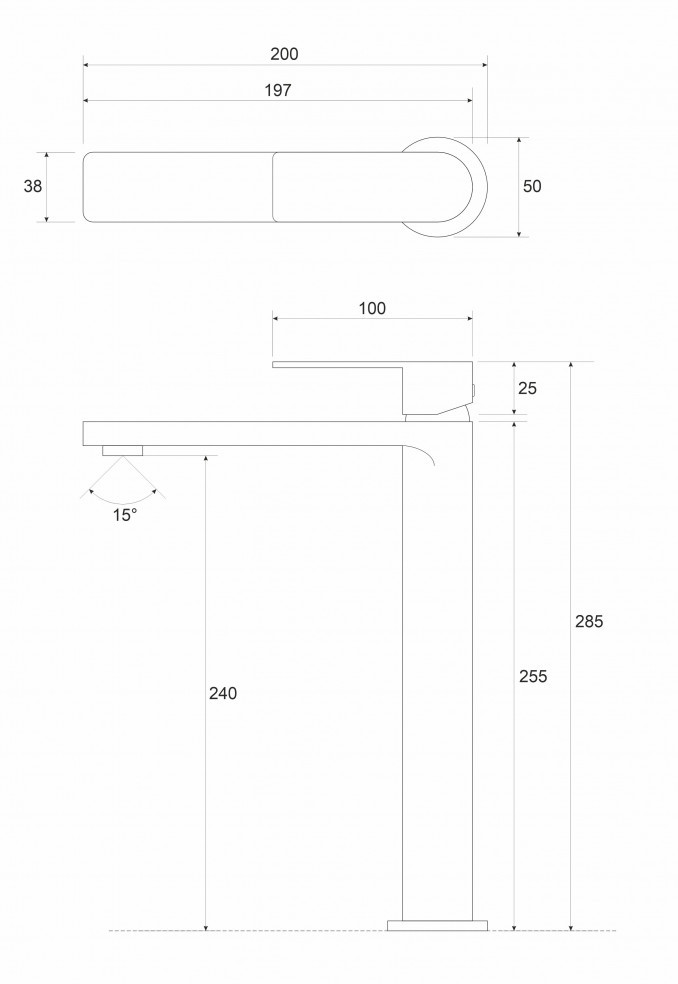 Baterija za lavabo visoka COPEN NOOK mat crna / rose gold C-01-101MB/RG ...