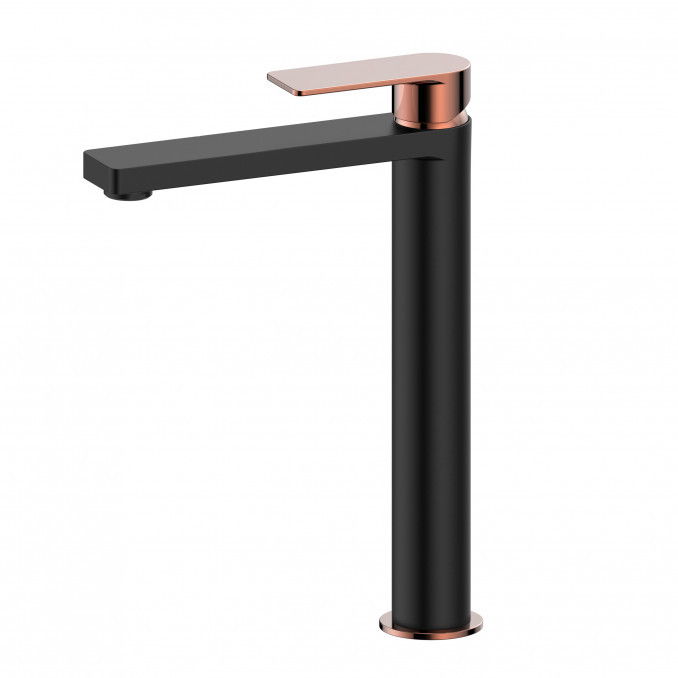 Baterija za lavabo visoka COPEN NOOK mat crna / rose gold C-01-101MB/RG ...